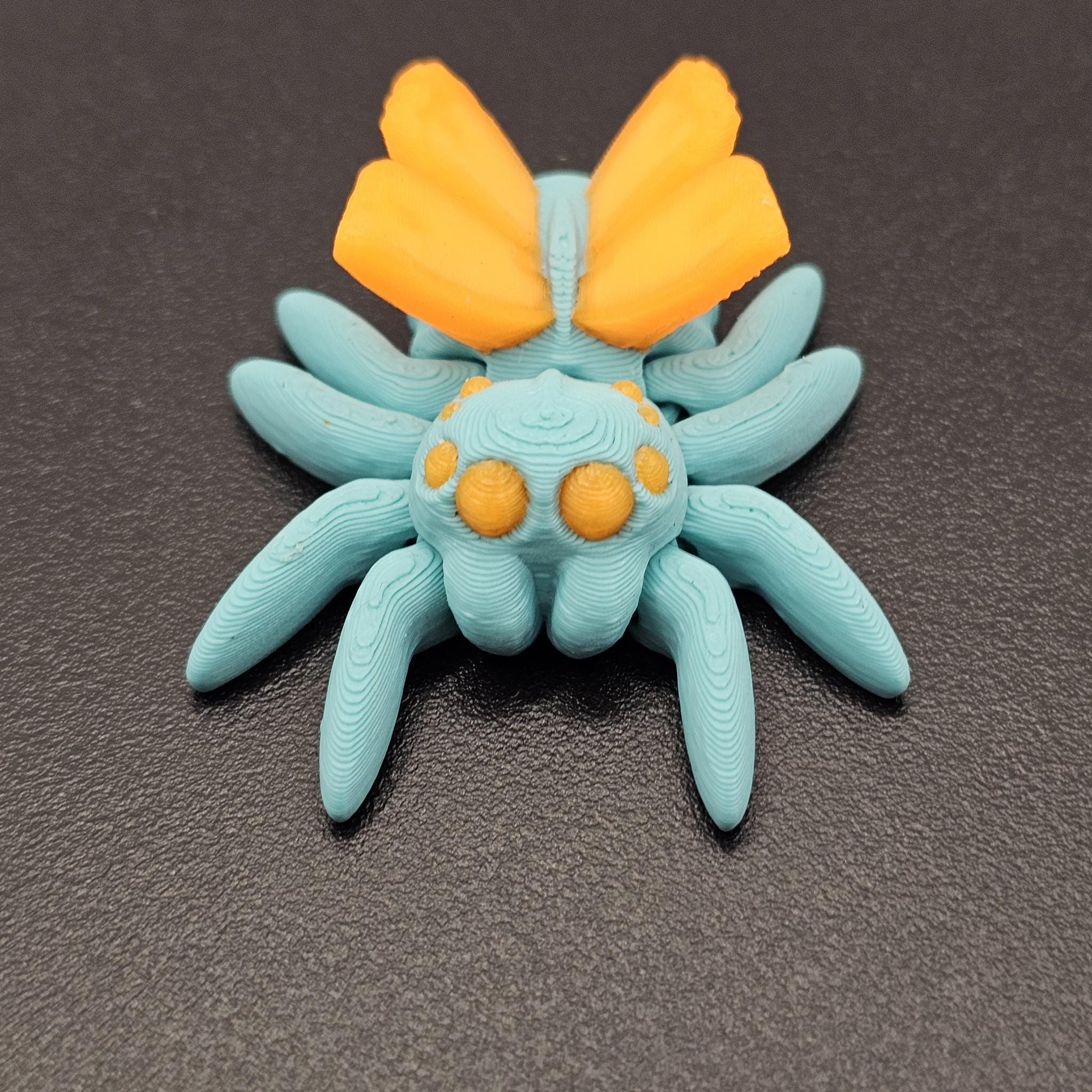 Fairy Spider Fidget Buddy - 3D Printed Sensory Toy - Teal Body, Bright ...